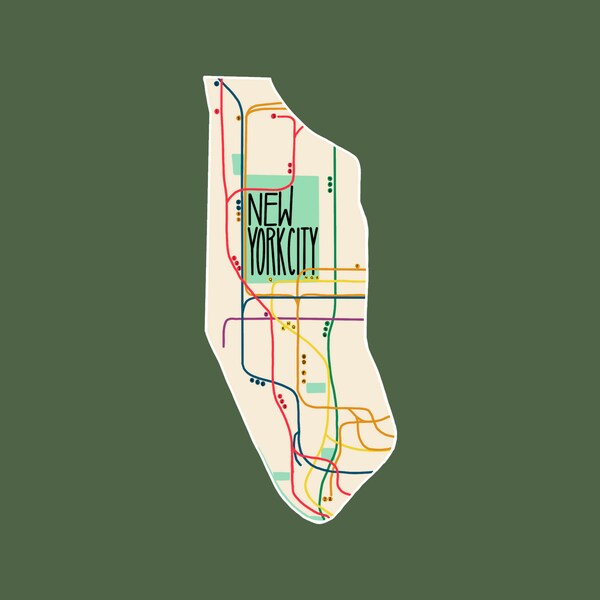 Nyc Subway Map Sticker - Etsy