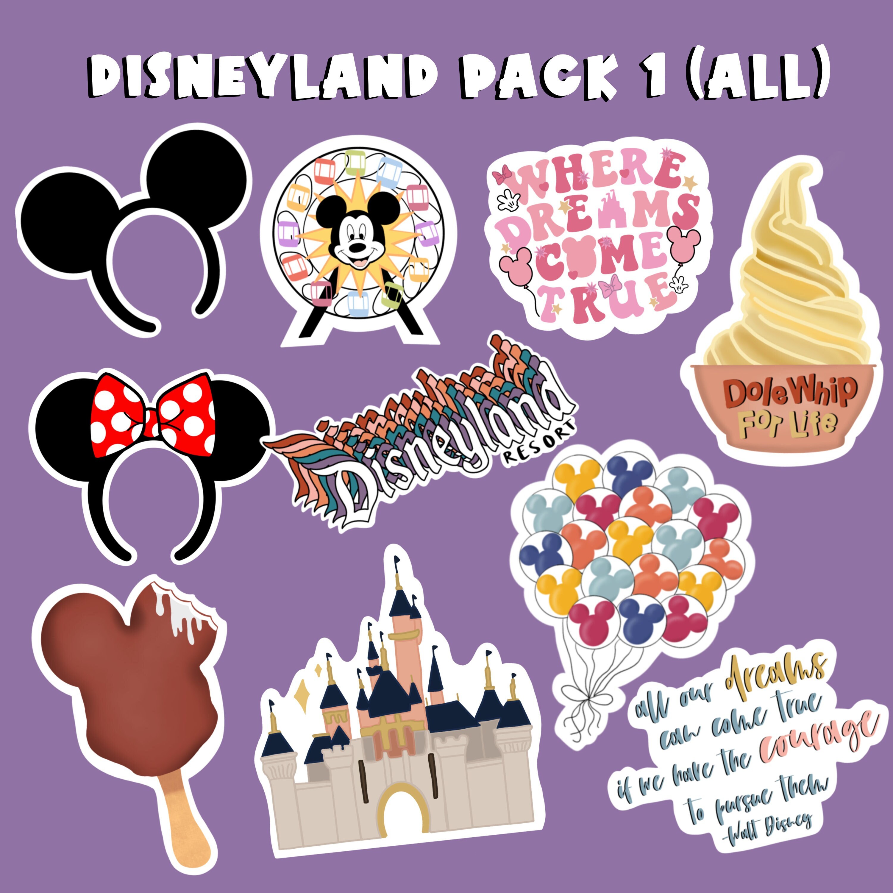 Disneyland Sticker Pack - Etsy