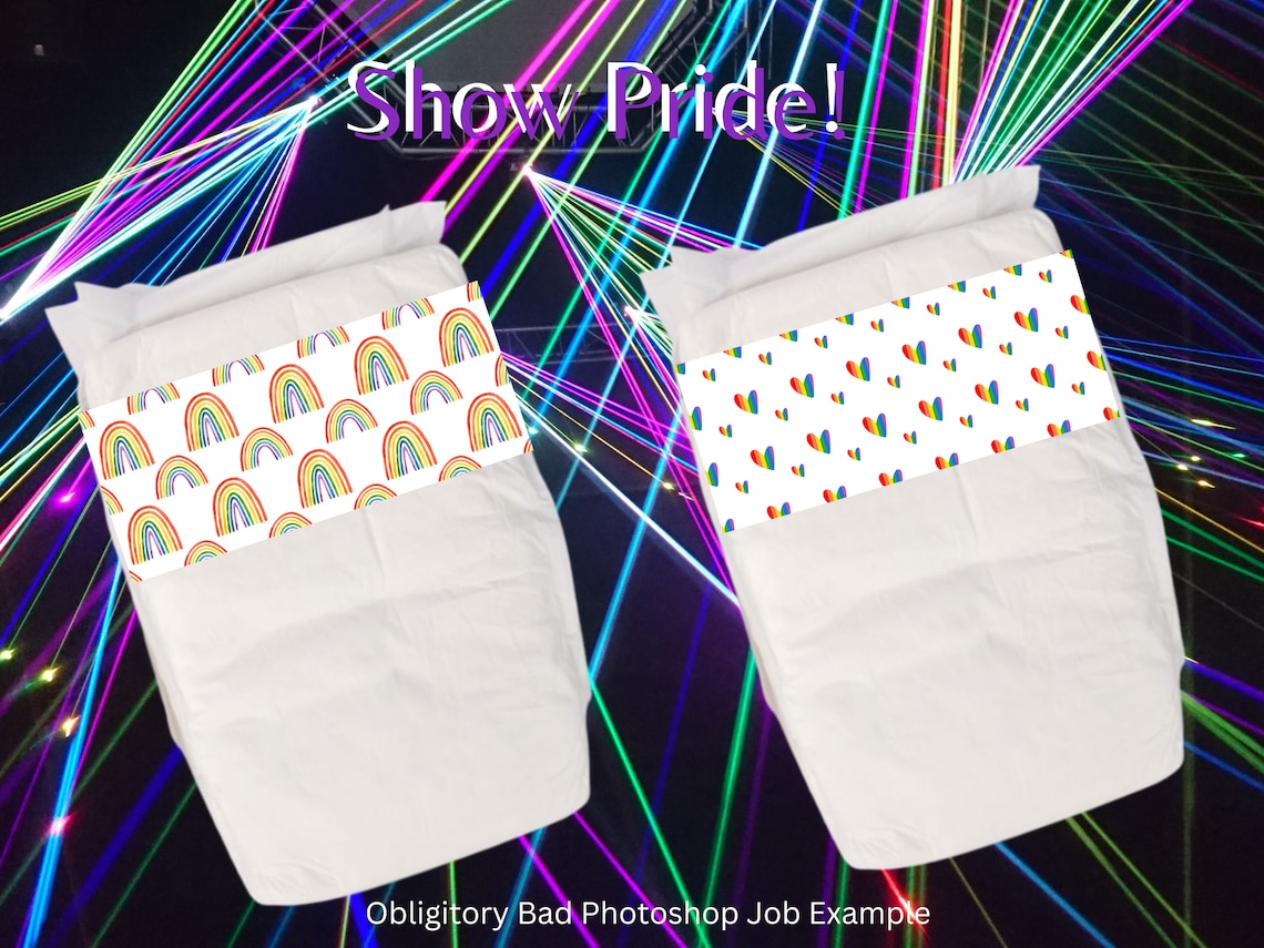 Pride And Rainbows Narrow Abdl Diaper Landing Pad Sticker Tapes Etsy