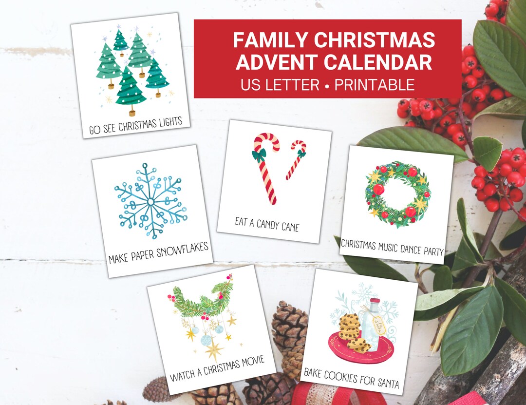 Printable Christmas Advent Calendar - Etsy