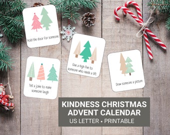 50 Kindness Advent Cards Instant Download, Advent Activities, Mindful ...
