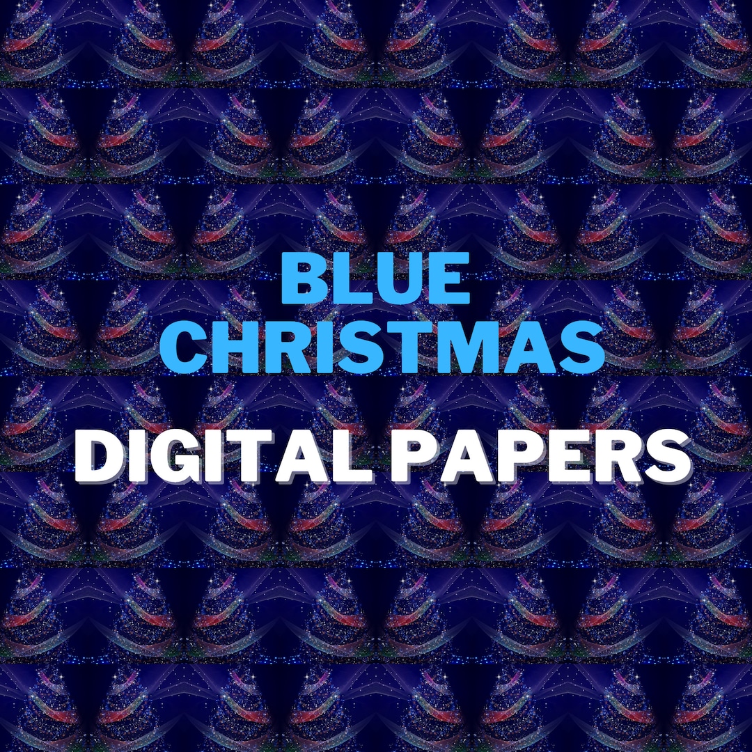 5 Blue Themed Christmas Digital Paper Holiday Background - Etsy