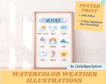 Watercolor Weather Chart - Etsy