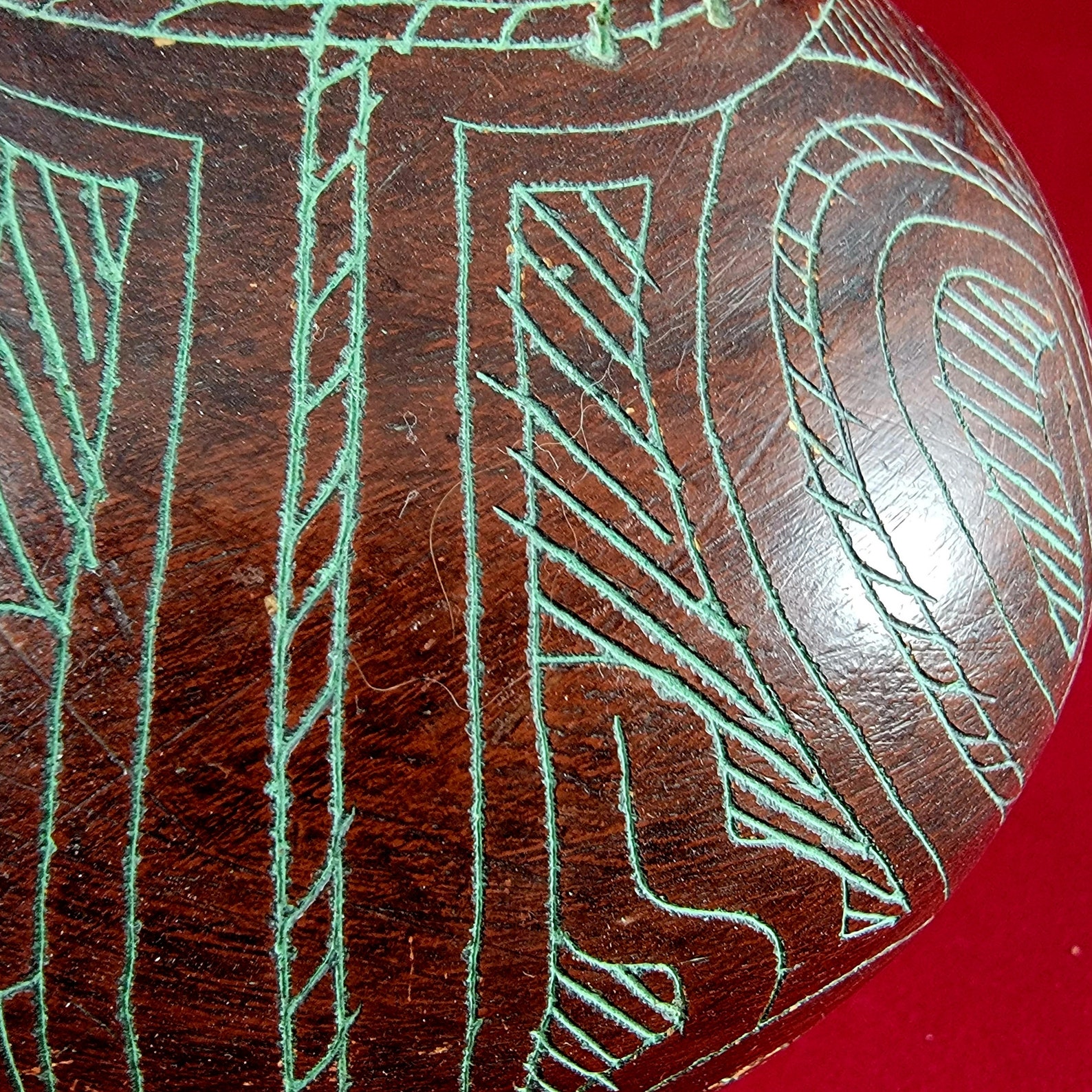 Vintage Brazilian Pottery Vase Amazonian Lacquered and Hand Etched ...