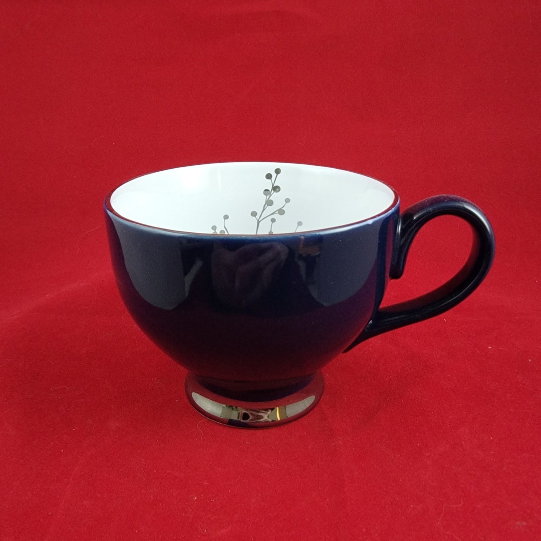 Davids Tea Bloom Teacup Pinky up Cup Navy Blue and White - Etsy