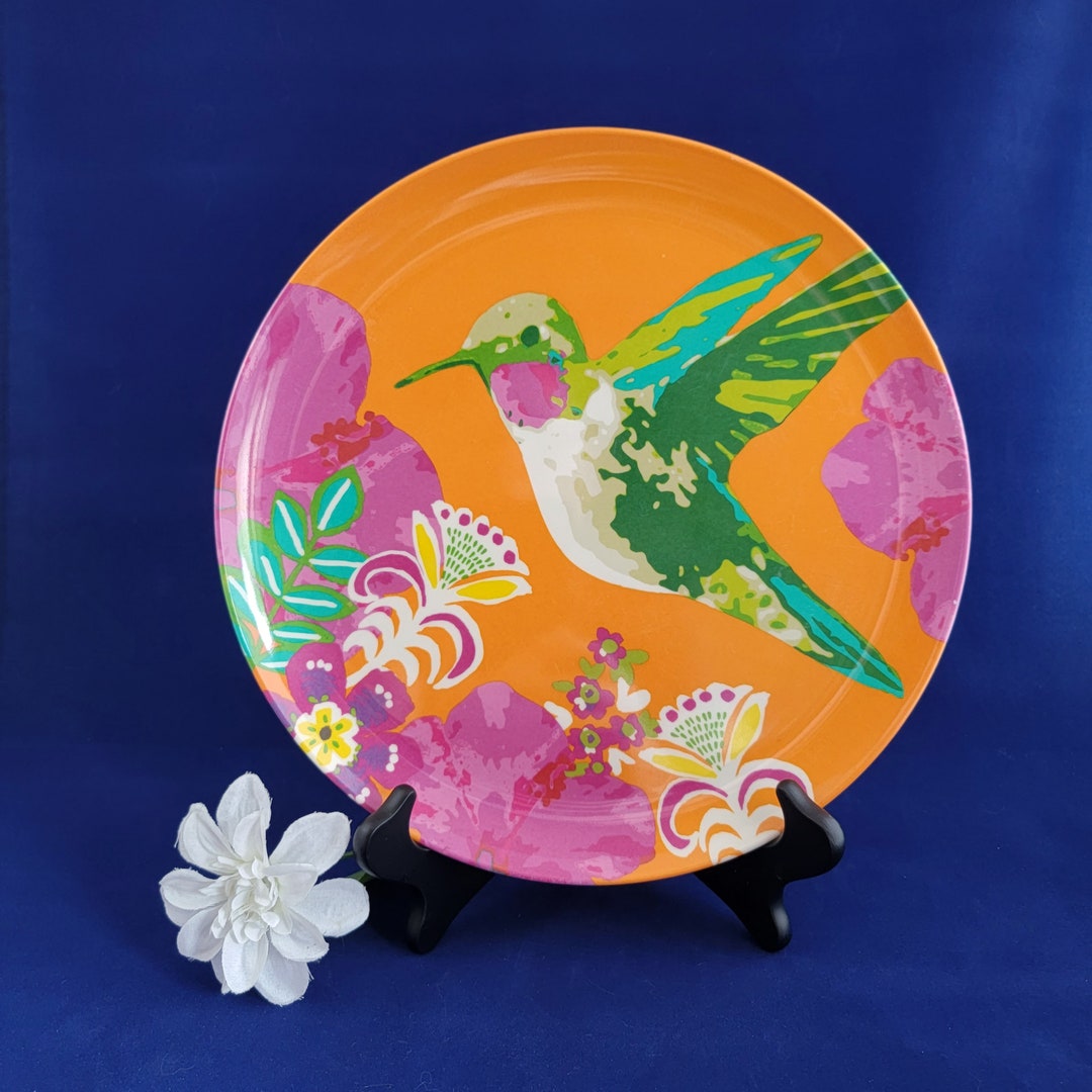 Hummingbird Melamine Dinner Plates Set of 5 - Etsy