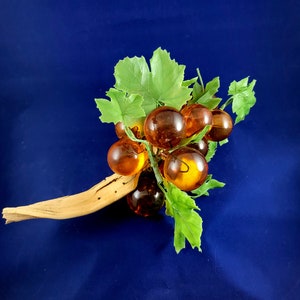 Vintage Glass Amber Colored Grapes - Etsy