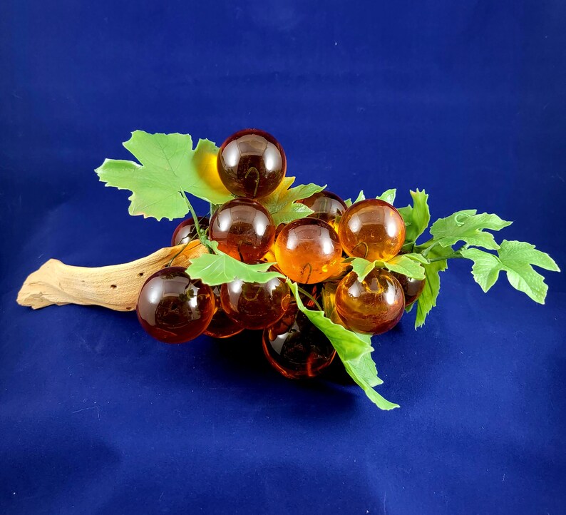Vintage Glass Amber Colored Grapes - Etsy