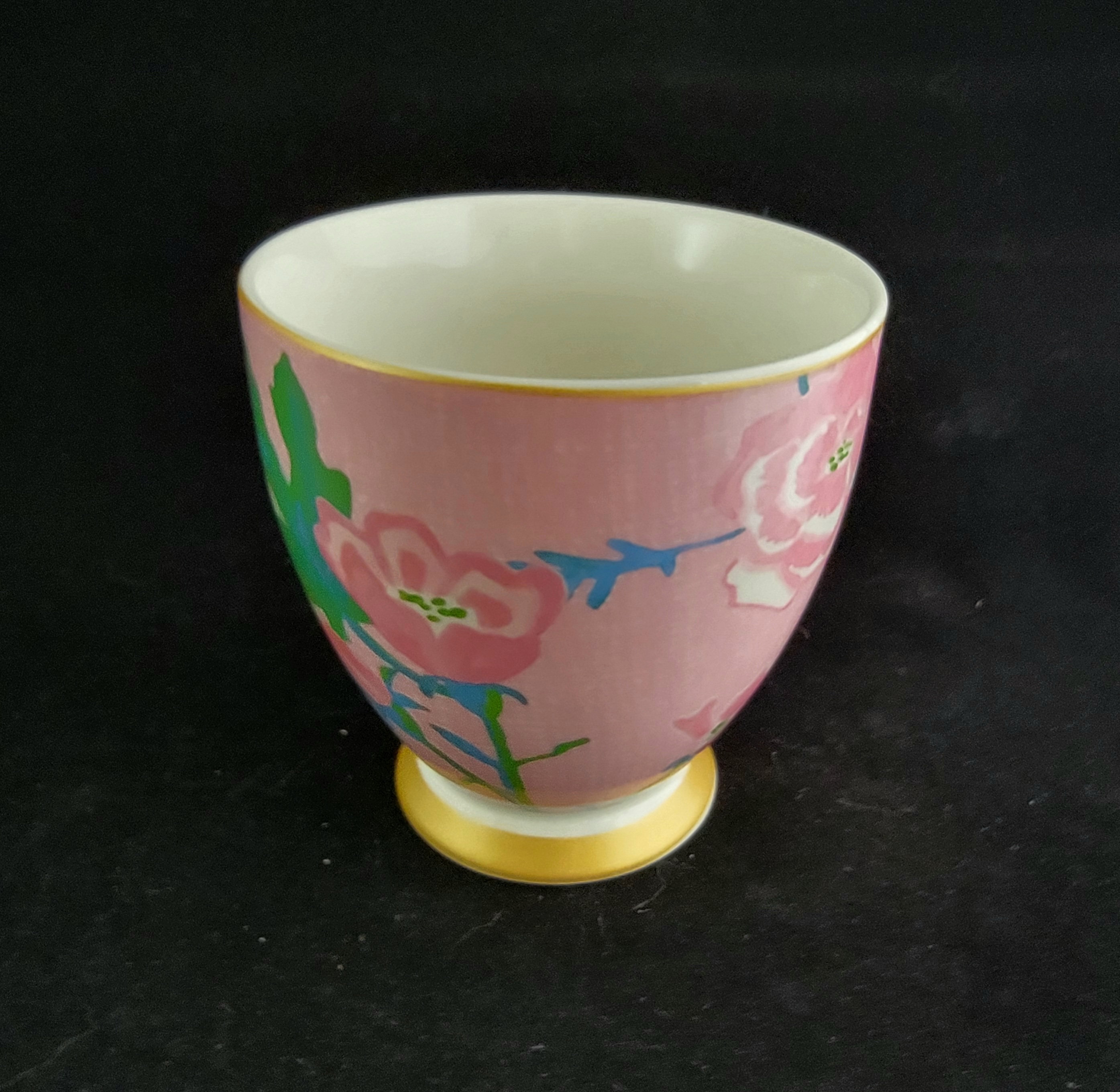 The English Mug Co. Pink Gold Green Flower Rose Coffee Tea Cup - Etsy