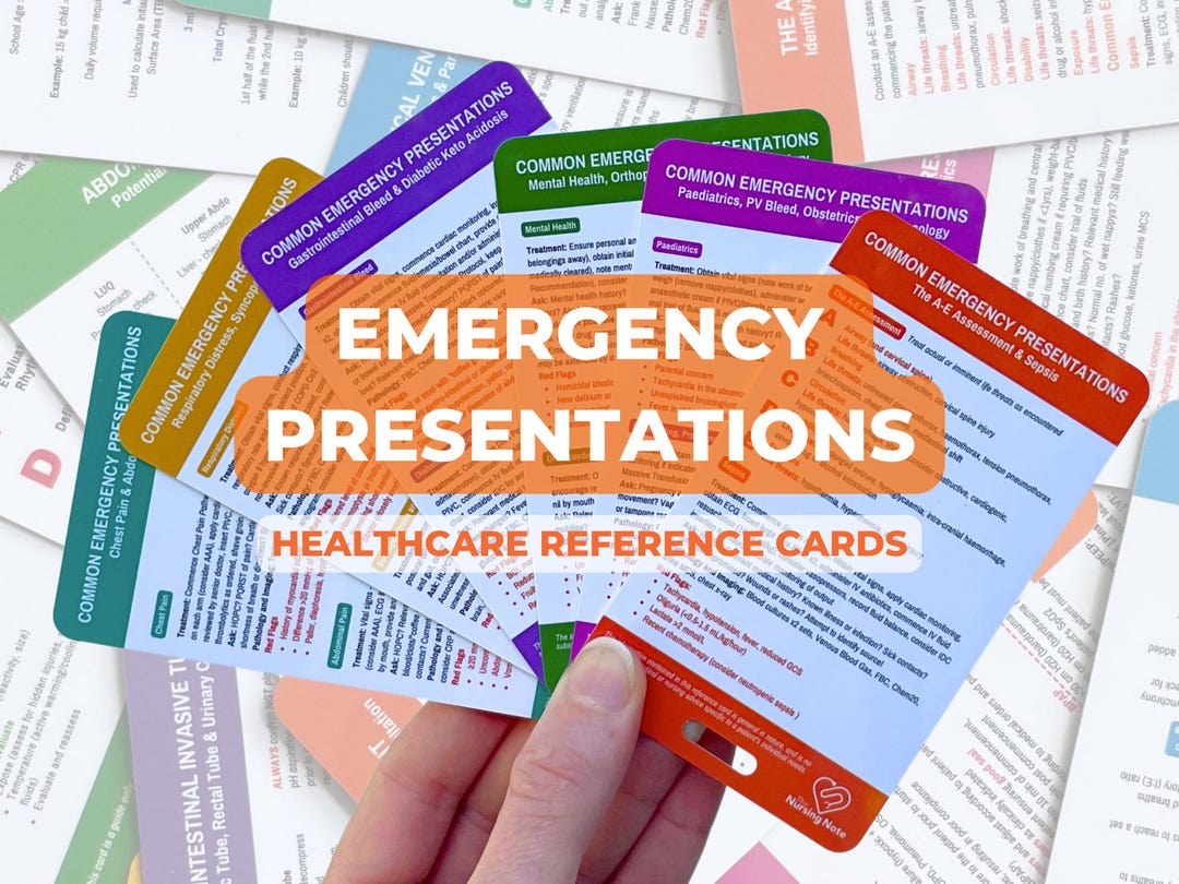 Emergency Nurse Reference Cards: ED Clinical Guide - Etsy