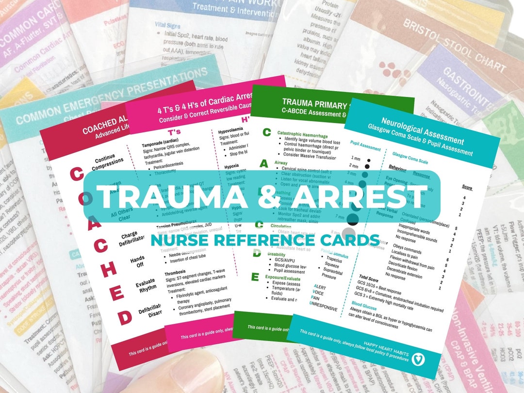 Emergency Nurse Paramedic Reference Cards Cardiac Arrest - Etsy Australia