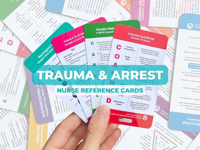 Trauma and Arrest Emergency Nurse Paramedic Reference Cards - Etsy