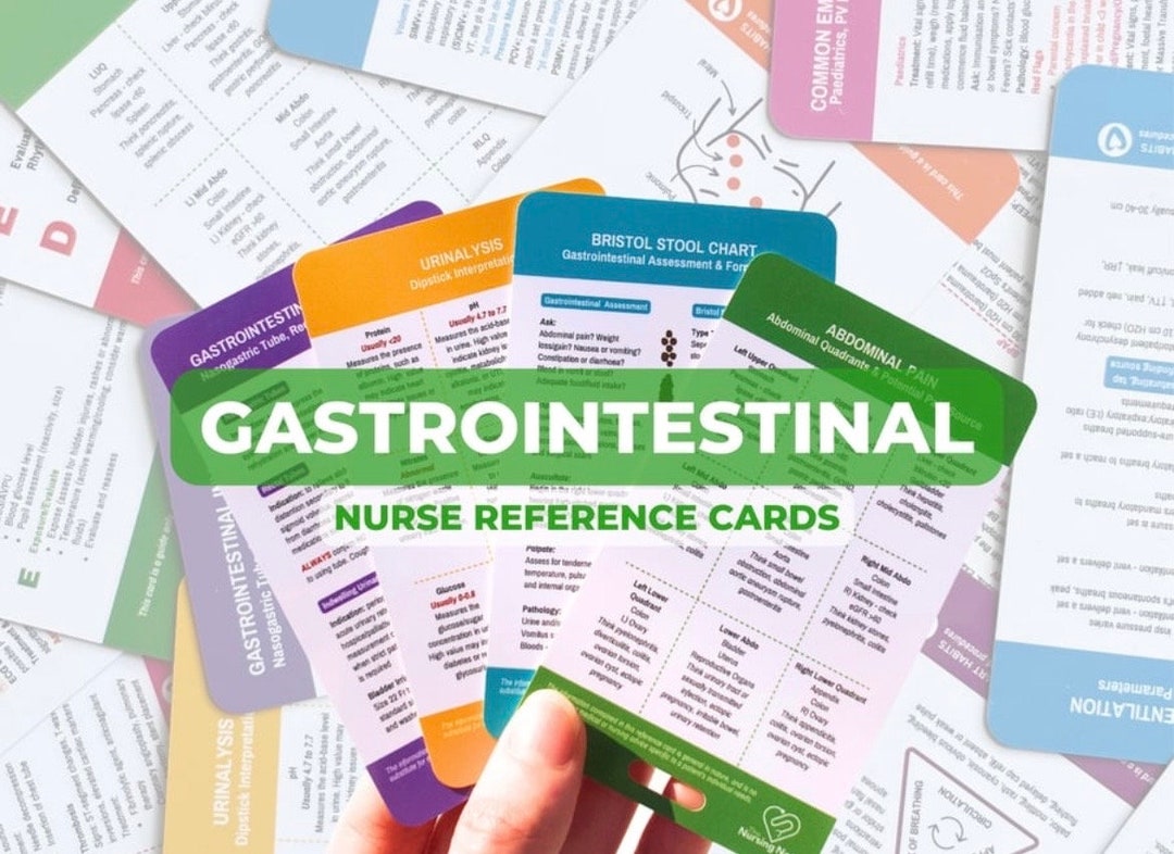 Gastrointestinal Nurse Reference Cards, Badge Reel, Abdominal Pain ...
