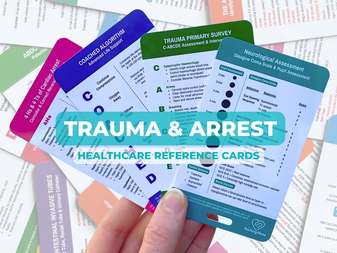 Trauma and Arrest, Emergency Nurse Paramedic Reference Cards, Cardiac ...
