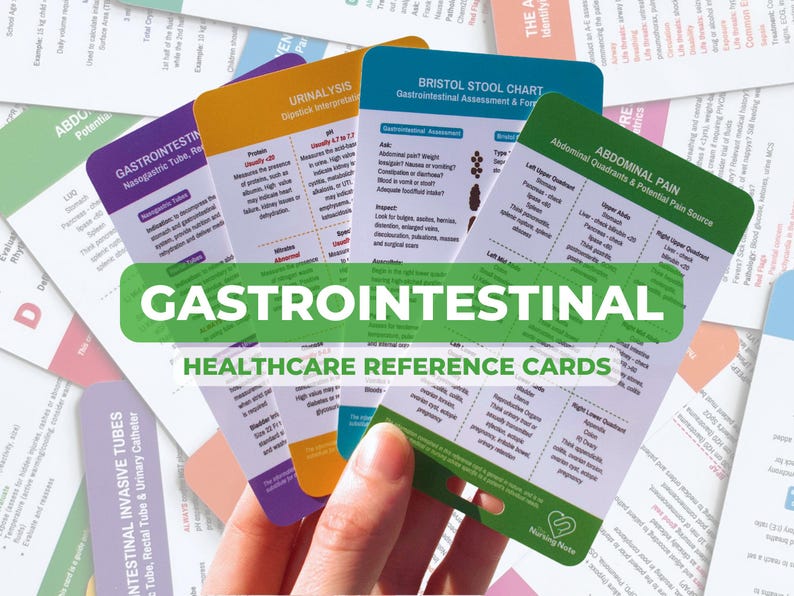 Gastrointestinal Nurse Reference Cards, Badge Reel, Abdominal Pain ...