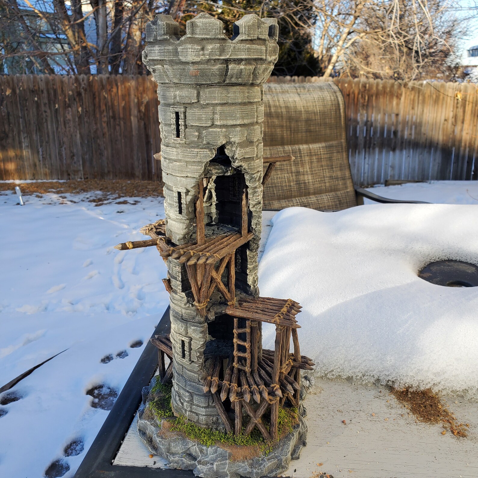 Corrupted Lookout Tower 3D Print, Ruin, Infested, Stone, Fort, Building ...