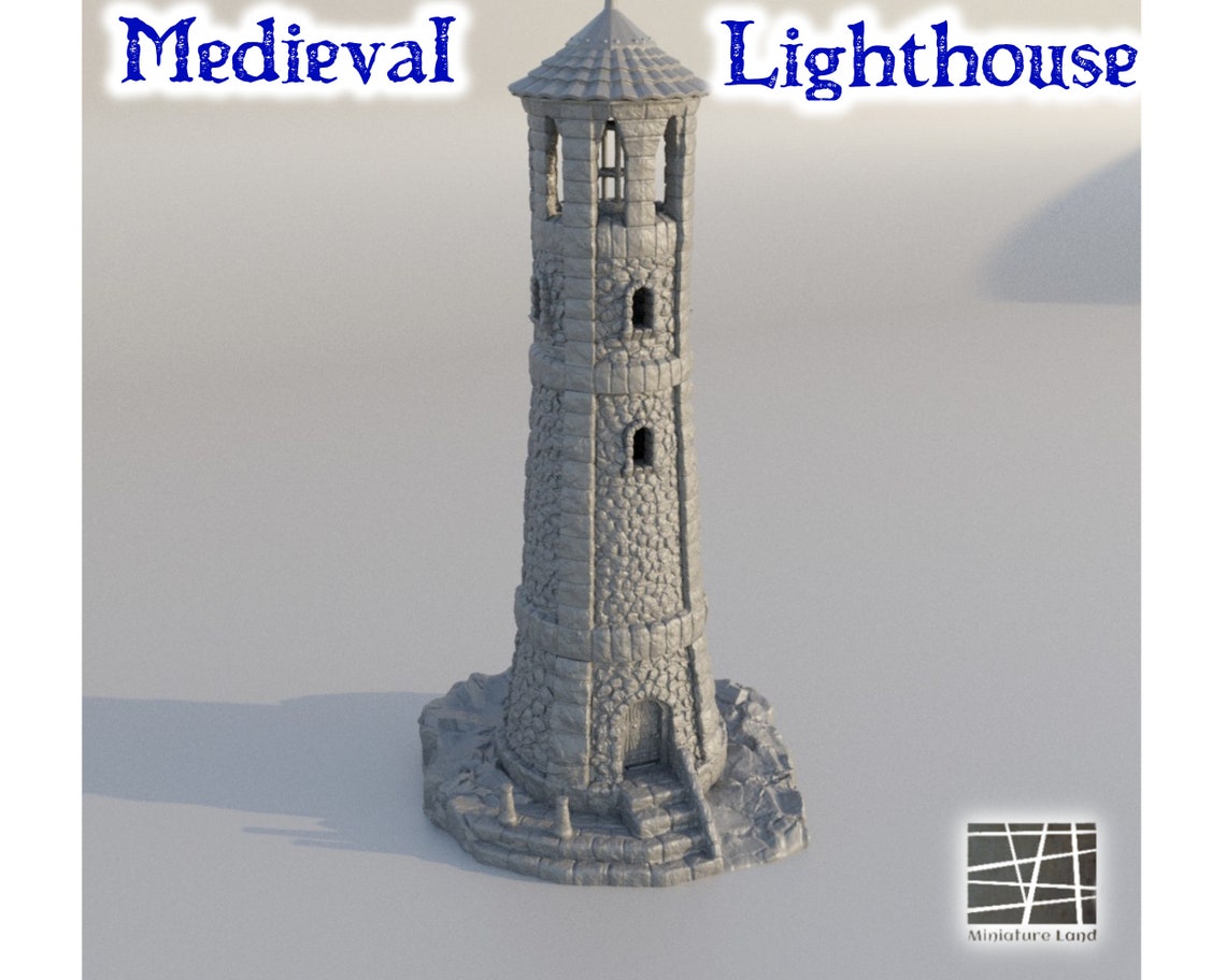 Medieval Lighthouse 3D Print, Building Terrain, 28mm, Port, Model ...