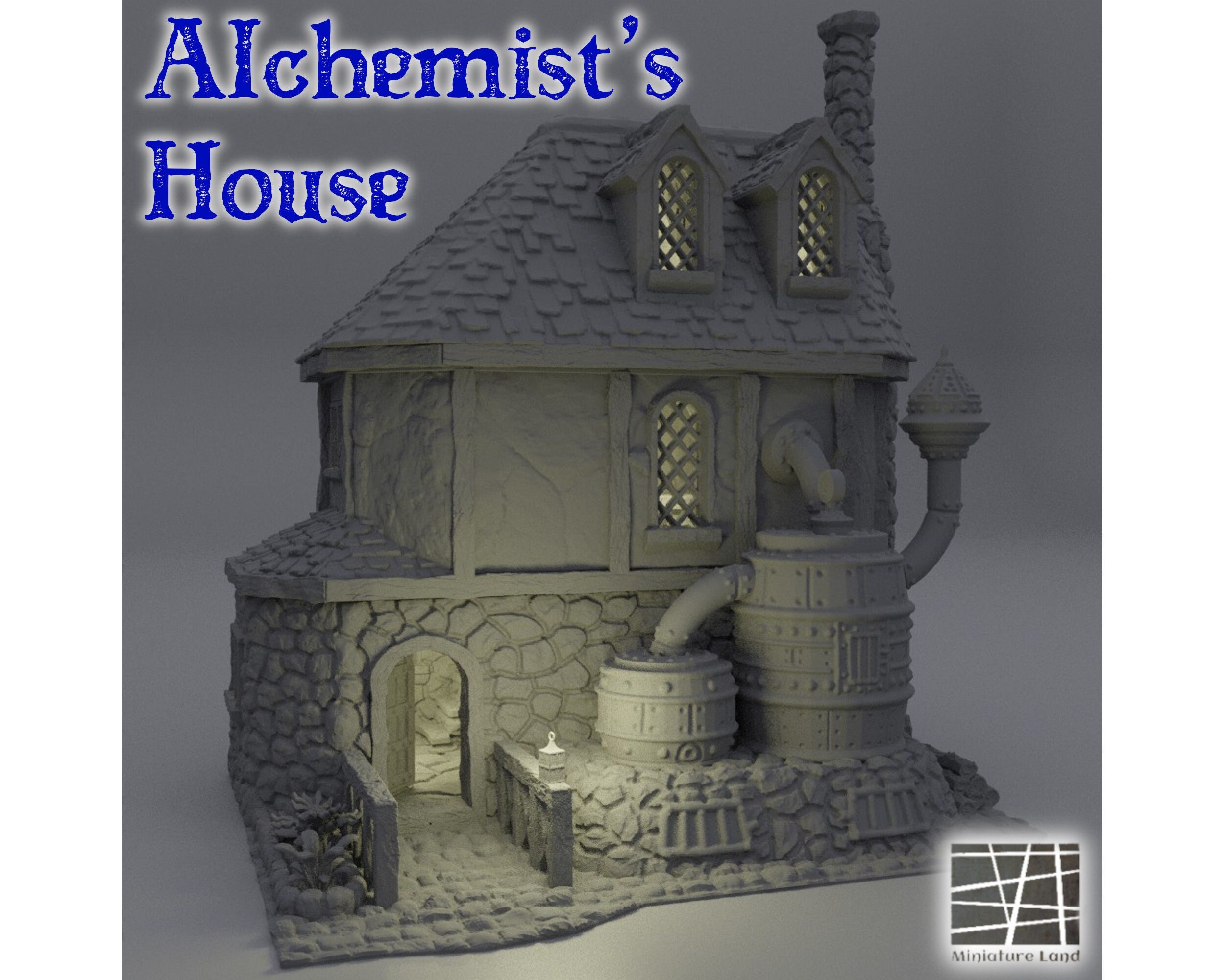 Alchemist House, 3D Print, Building Terrain, Tabletop Miniature, D&D ...