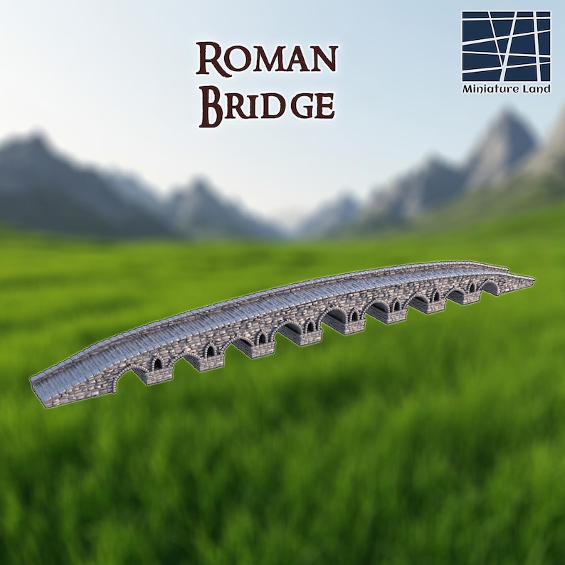 Roman Bridge 3D Print, Stone Bridge Terrain, Tabletop Cobblestone ...
