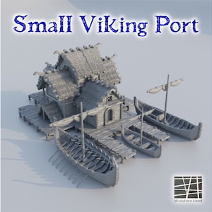 Viking Port 3D Print, Building Terrain, 28mm, Ship, Port, Model ...