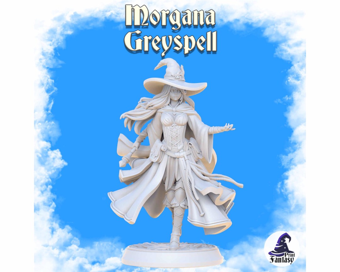 Morgana Greyspell 3D Print, Mage, Wizard, Witch, Sorcerer, Model ...