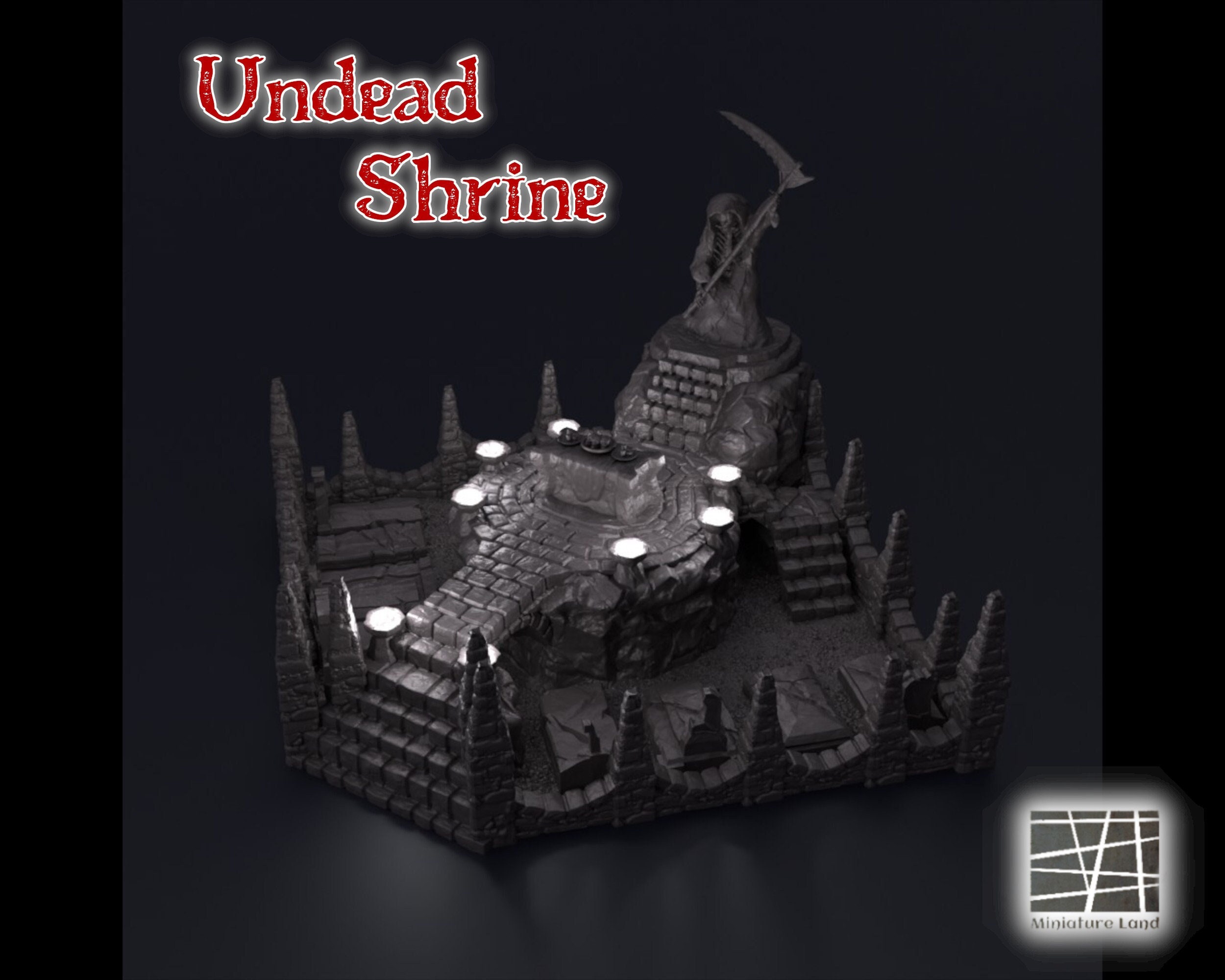 Undead Shrine 3D Print, Altar, Grim Reaper Death Necromancer, Playable ...