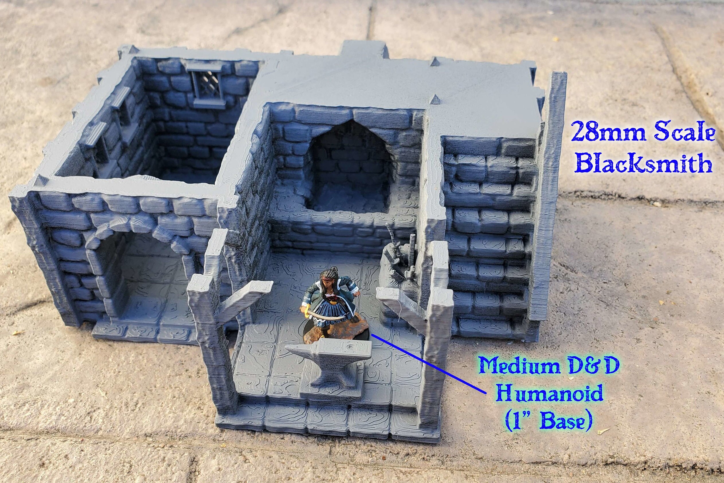 Town Blacksmith 3D Print, Forge House, Printed Miniature, Tabletop ...