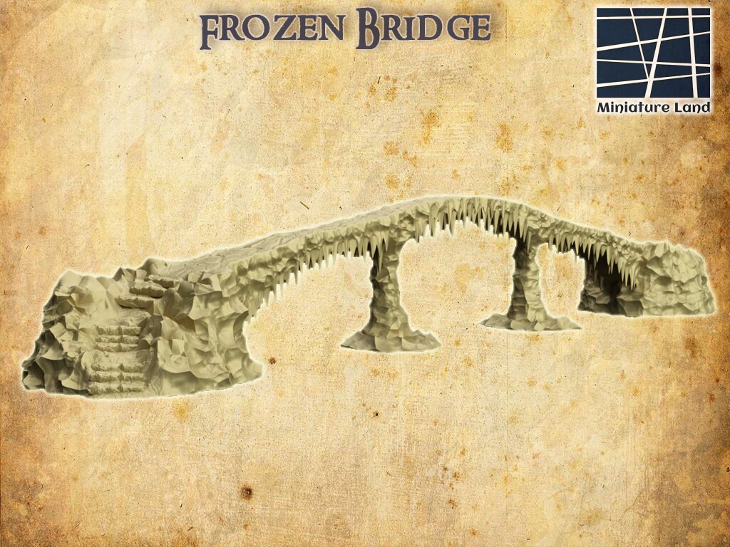 Frozen Bridge 3D Print, Ice Environment Terrain, Tabletop Miniature, D ...
