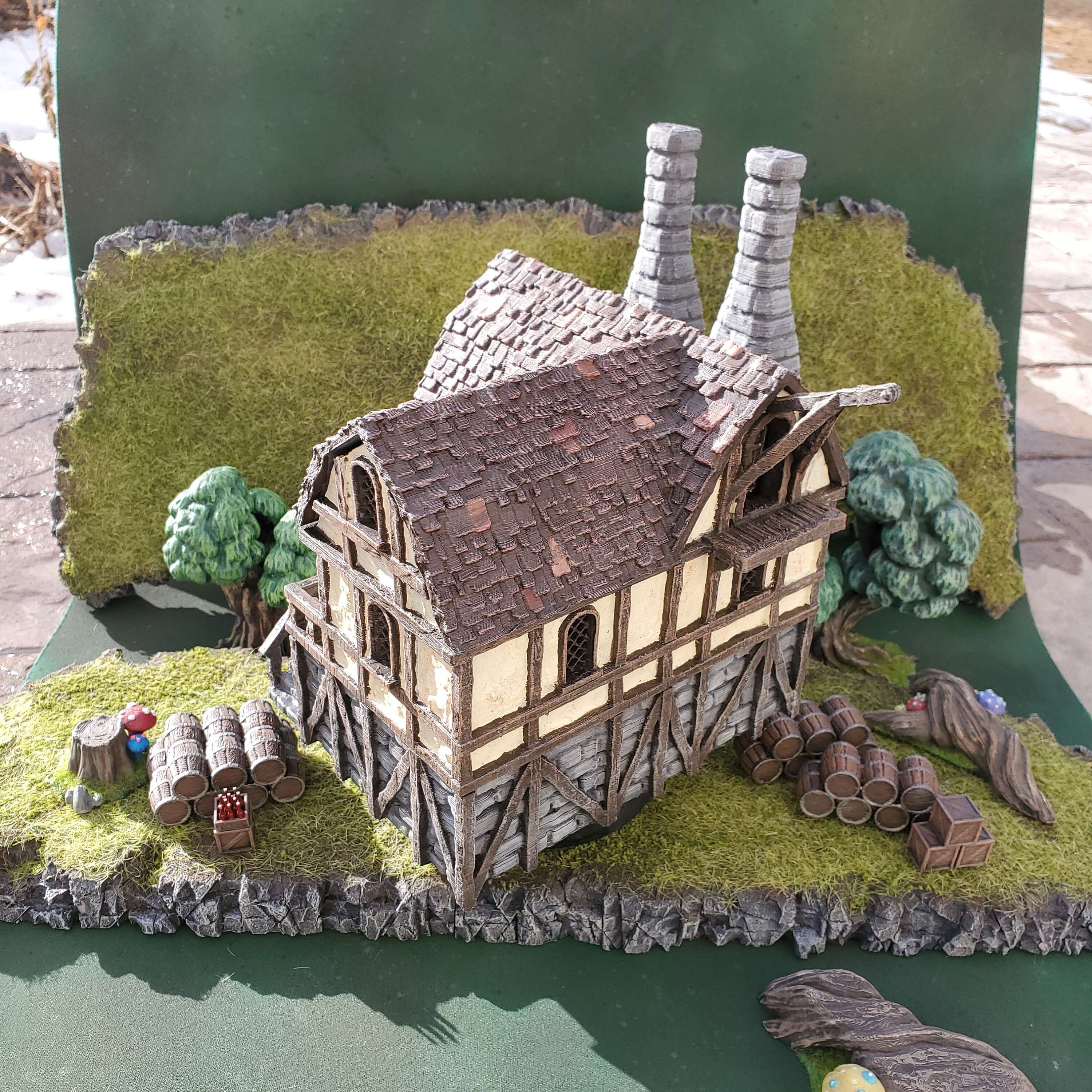 Medieval Distillery 3D Print, Brewery, Tavern Bar, Building Terrain ...