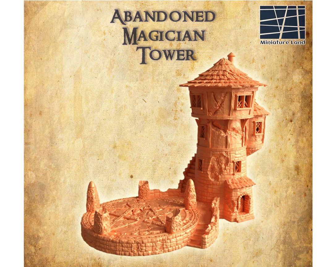Abandoned Magician Tower 3D Print, Building Terrain, Tabletop Miniature ...