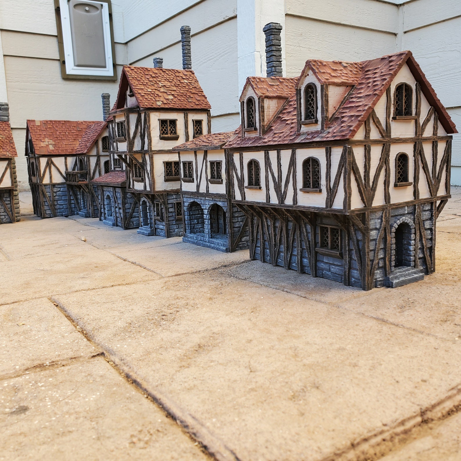 Town Buildings Set 3D Print, Modular Village District, 28mm Terrain ...