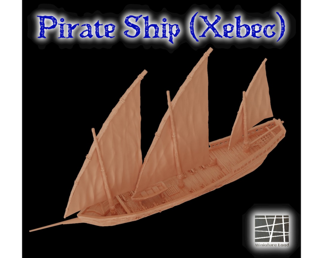 Pirate Ship 3D Print, Building Terrain, Tabletop Miniature, D&D Dnd ...