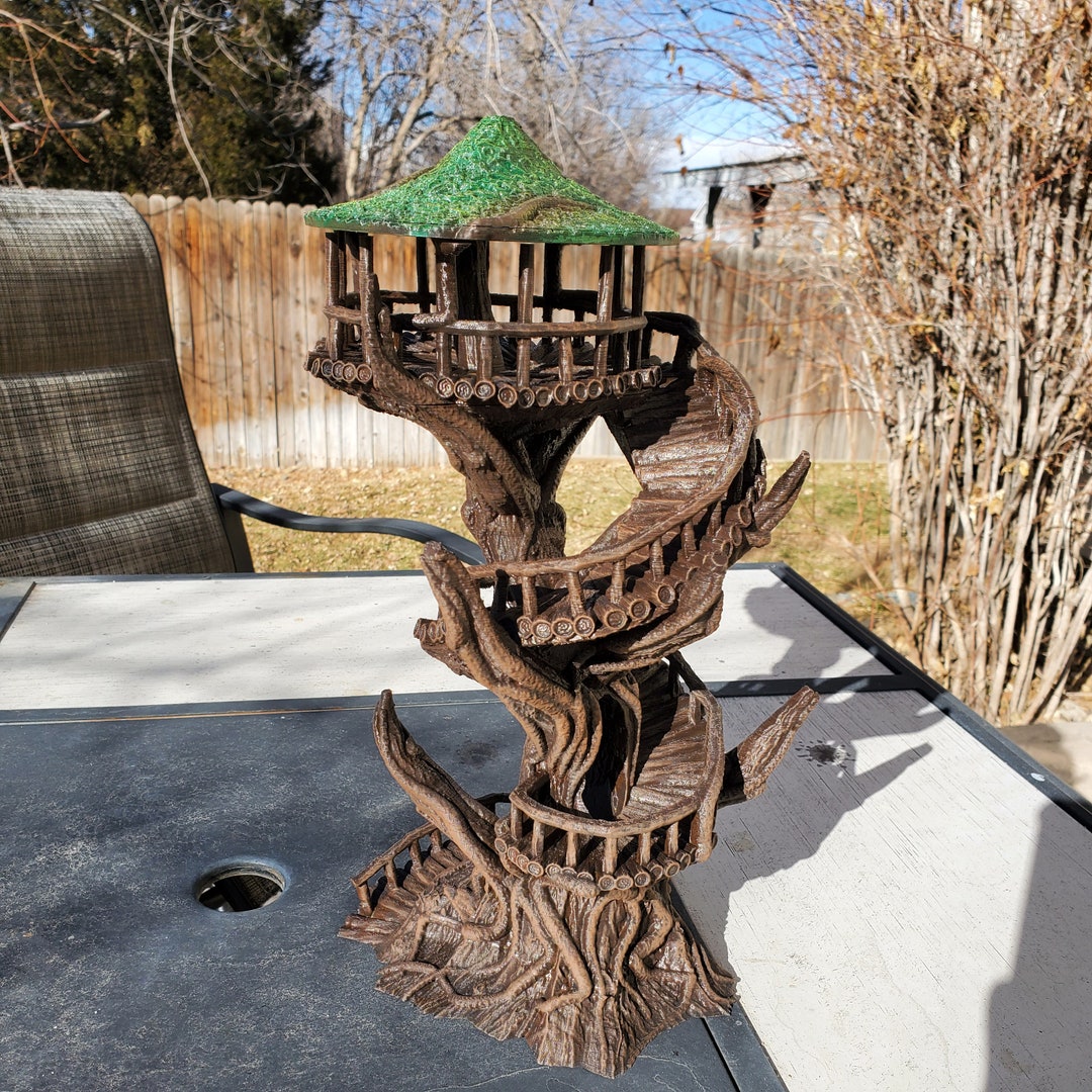 Elven Tree Houses Model, Elf Forest Base Miniature, Lofted Woods Homes ...