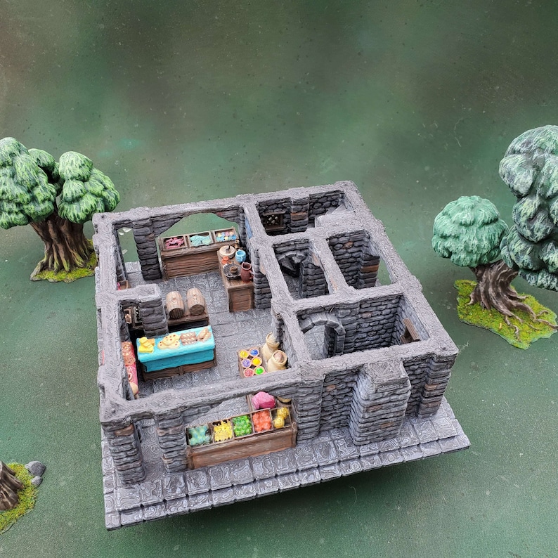 Medieval Market 3D Print, Building Terrain Tabletop Miniature, D&D Dnd ...