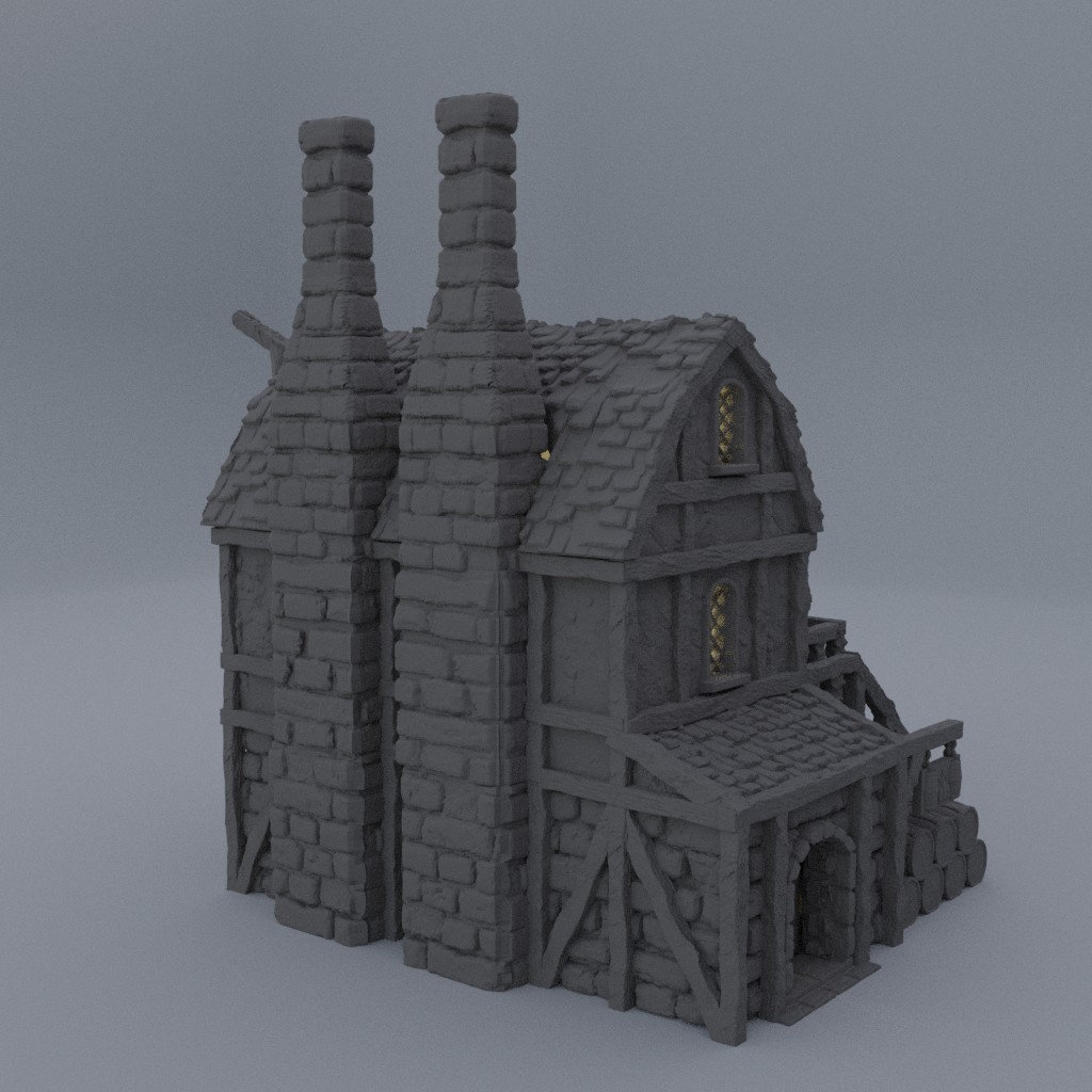 Medieval Distillery 3D Print, Brewery, Tavern Bar, Building Terrain ...