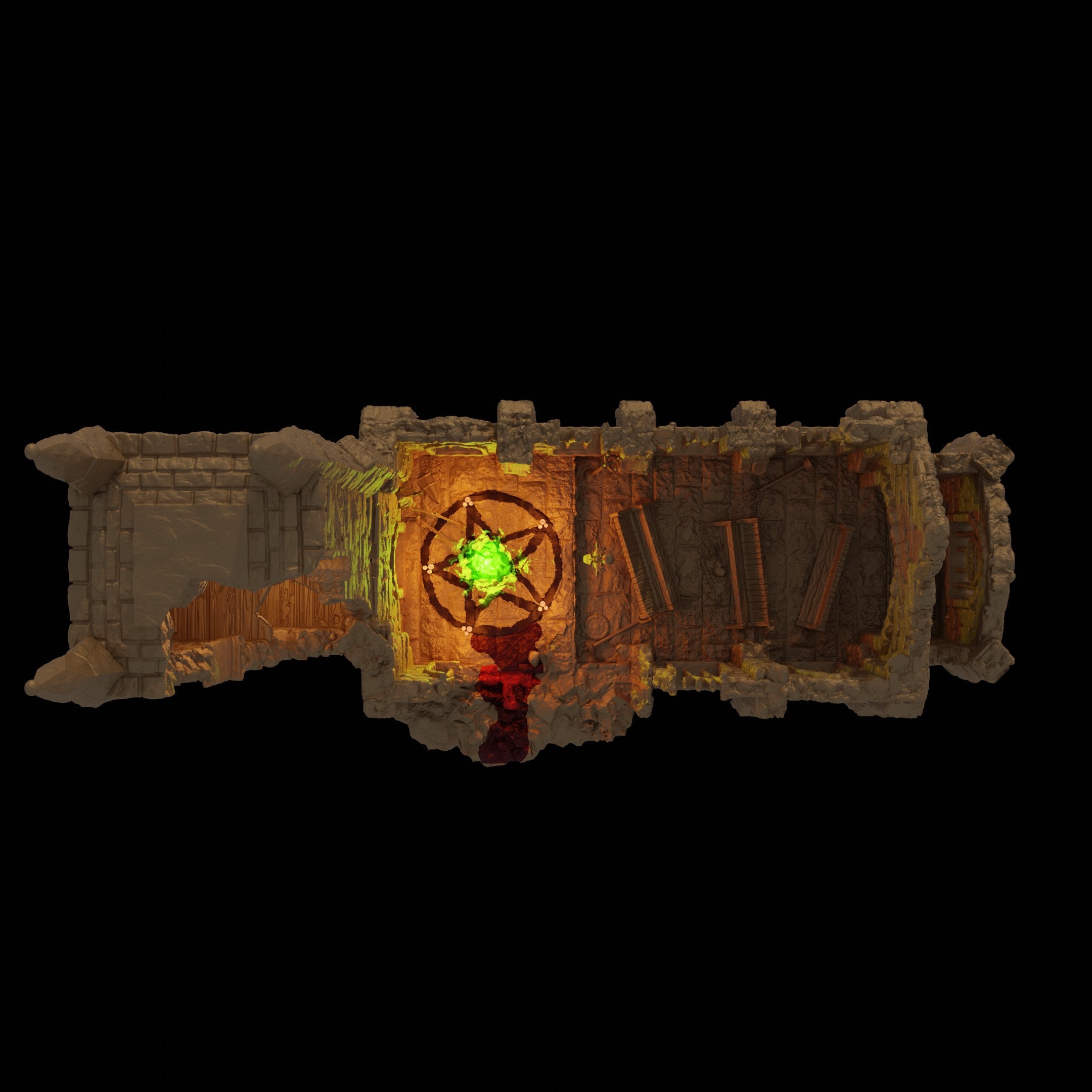 Ruined Cultist Church 3D Print, Building Terrain, Tabletop Miniature, D ...