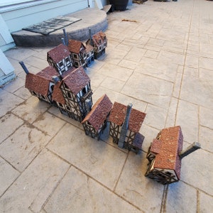 Town Buildings Set 3D Print, Modular Village District, 28mm Terrain ...