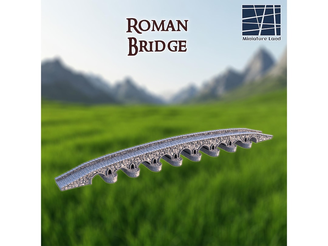 Roman Bridge 3D Print, Stone Bridge Terrain, Tabletop Cobblestone ...