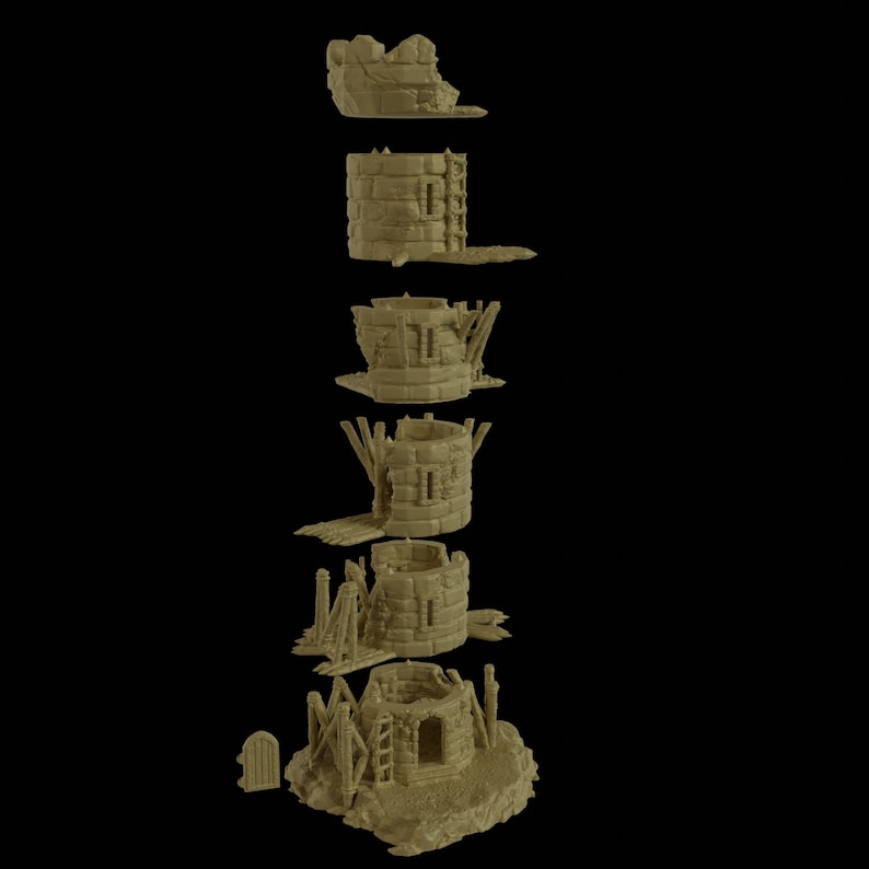 Corrupted Lookout Tower 3D Print, Ruin, Infested, Stone, Fort, Building ...