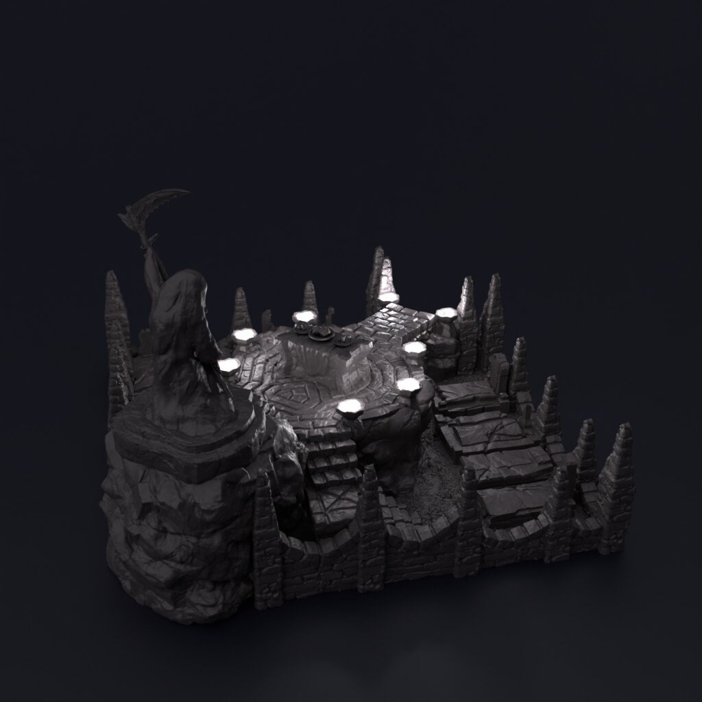 Undead Shrine 3D Print, Altar, Grim Reaper Death Necromancer, Playable ...