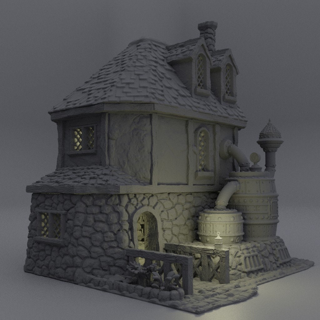 Alchemist House, 3D Print, Building Terrain, Tabletop Miniature, D&D ...