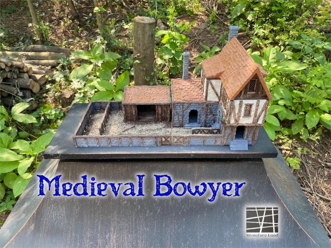 Medieval Bowyer 3D Print, Building Terrain, Tabletop Miniature, D&D Dnd ...