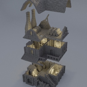 Medieval Distillery 3D Print, Brewery, Tavern Bar, Building Terrain ...