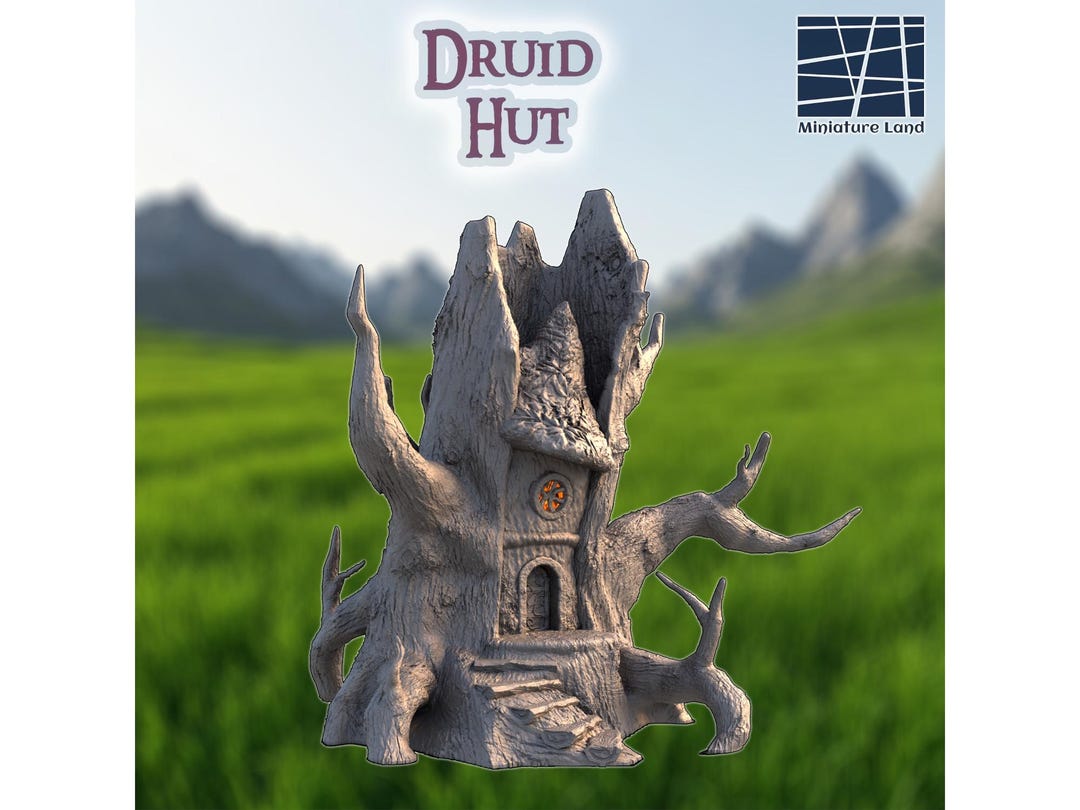 Druid Hut Model, Witch Home Miniature, Hag Hovel Building, Tabletop ...