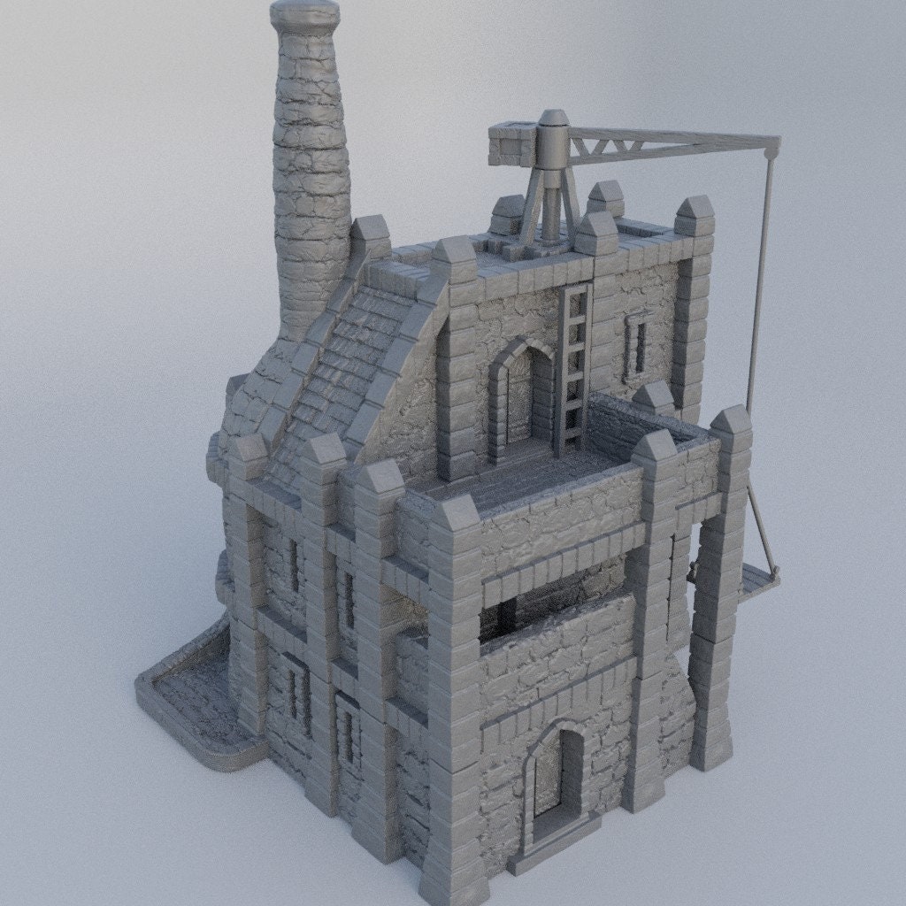 Iron Foundry Model, Steel Mill Miniature, Copper Smelter Building ...