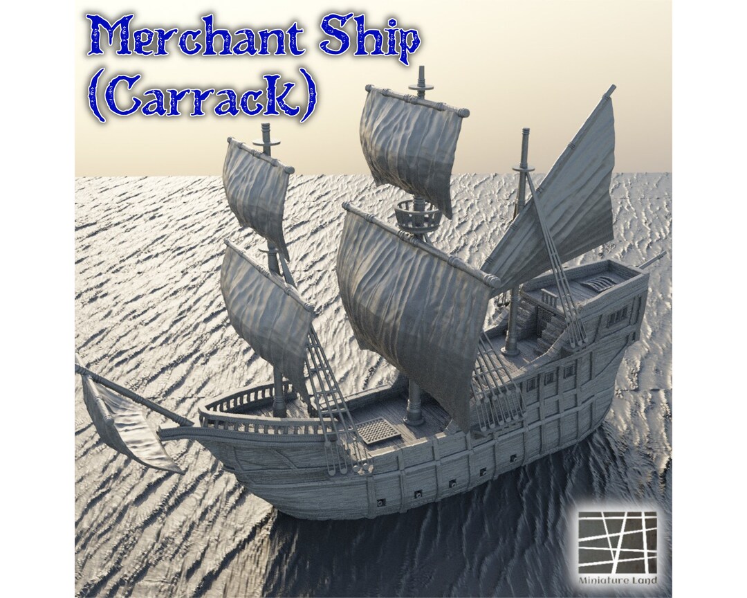 Merchant Ship 3D Print Carrack Boat Playable Building - Etsy