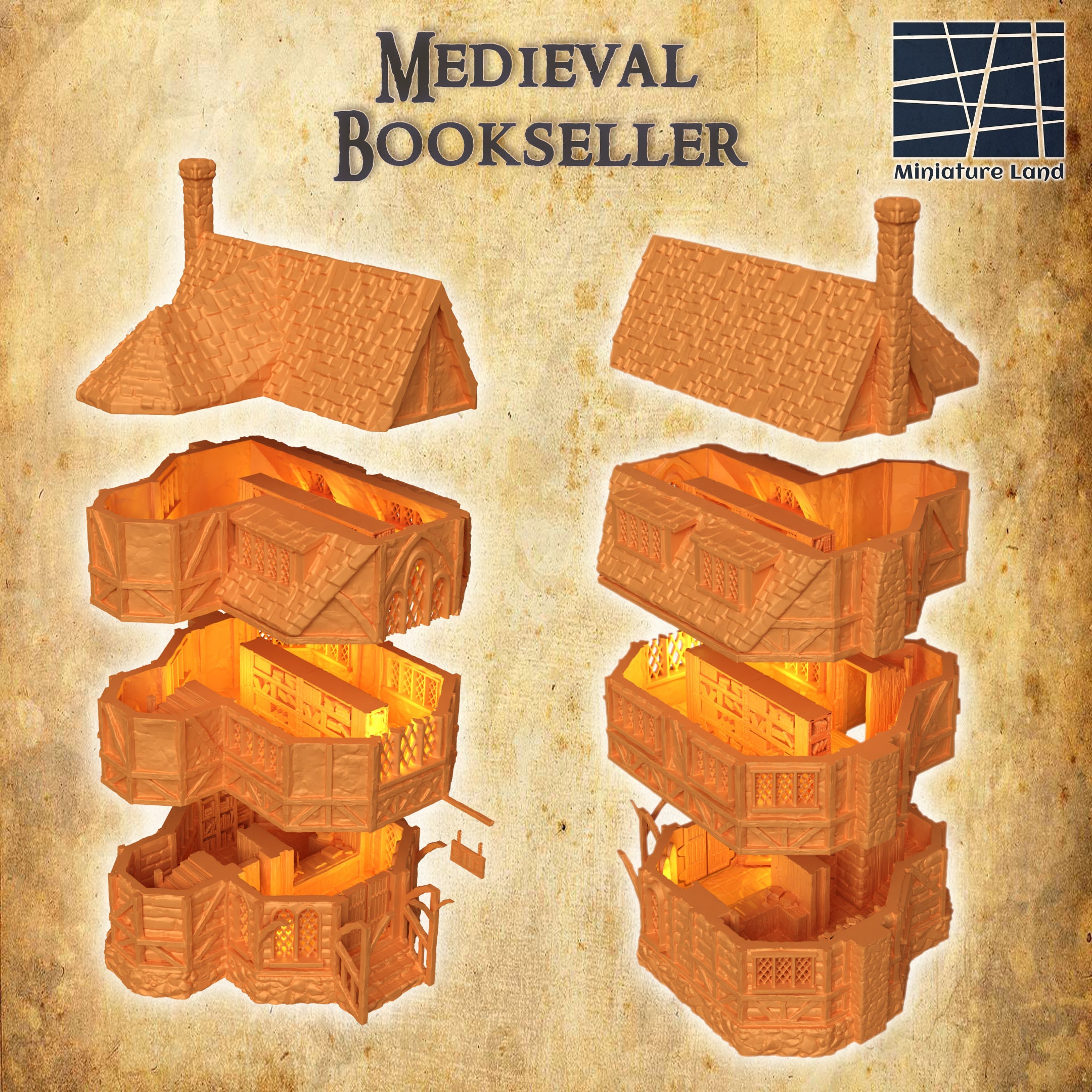 Medieval Bookseller 3D Print, Building Terrain, Tabletop Miniature, D&D ...