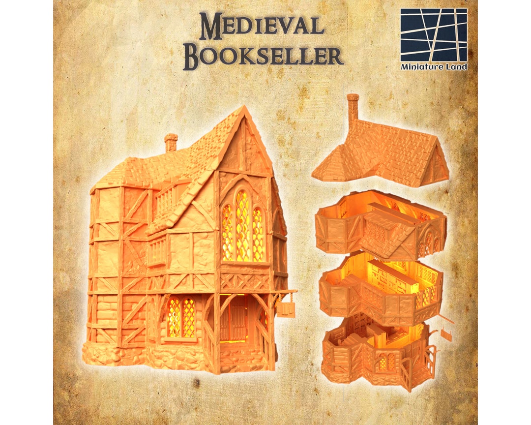Medieval Bookseller 3D Print, Building Terrain, Tabletop Miniature, D&D ...
