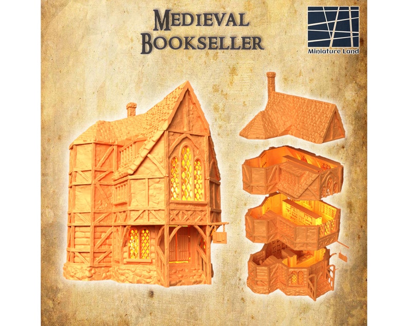 Medieval Bookseller 3D Print, Building Terrain, Tabletop Miniature, D&D ...