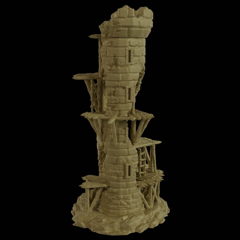 Corrupted Lookout Tower 3D Print, Ruin, Infested, Stone, Fort, Building ...